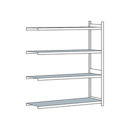 Schulte Weitspannregal, mit Stahlboden, Höhe 2500 mm, Spannweite 2250 mm, Anbauregal, Tiefe 800 mm