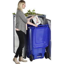 Var Mülltonnenbox mit Pflanzdeckel, abschließbar, Grundelement, beschichtet