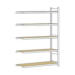 Schulte Weitspannregal, mit Spanplatte, Höhe 3000 mm, Spannweite 2000 mm, Anbauregal, Tiefe 800 mm