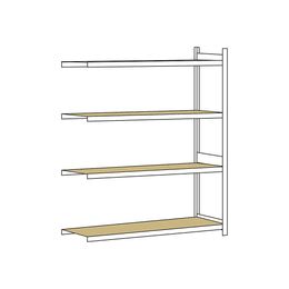 Schulte Weitspannregal, mit Spanplatte, Höhe 2500 mm, Spannweite 2000 mm, Anbauregal, Tiefe 800 mm