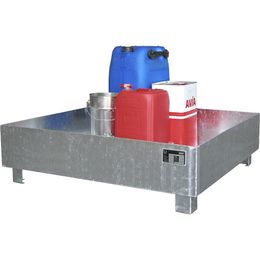 eurokraft pro Stahl-Auffangwanne, LxBxH 1200 x 1200 x 415 mm, Auffangvolumen 415 l