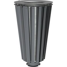 PROCITY Abfallkorb LOFOTEN, Volumen 80 l, mit Inneneimer, grau