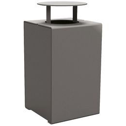 PROCITY Abfallkorb KUBE mit Deckel, Volumen 120 l, grau