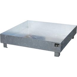 eurokraft pro Stahl-Auffangwanne, LxB 1200 x 1200 mm, Auffangvolumen 230 l