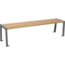PROCITY Holzsitzbank SILAOS® ohne Rückenlehne, Höhe 437 mm, Länge 1800 mm, anthrazitgrau, Eiche-Dekor hell