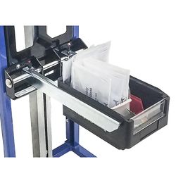 eurokraft pro Materialheber, mit verstellbarer Kastengabel, mit 4 Lenkrollen