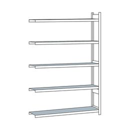 Schulte Weitspannregal, mit Stahlboden, Höhe 3000 mm, Spannweite 2250 mm, Anbauregal, Tiefe 400 mm