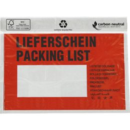 ratioform Recycling-Dokumententaschen, Aufdruck Lieferschein, VE 1000 Stk, LxB 175 x 117 mm