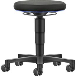 bimos Hocker Allround, mit Rollen, Stoff, Farbring blau