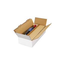 ratioform Weinflaschenkarton, weiß, für 2 Flaschen, ab 100 Stk