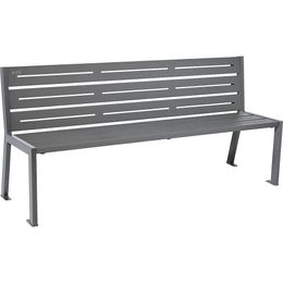 PROCITY Stahlparkbank SILAOS®, Länge 1800 mm, anthrazitgrau, mit Rückenlehne