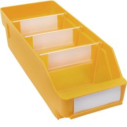 STEMO Regalkasten aus hochschlagfestem Polypropylen, gelb, LxBxH 300 x 118 x 95 mm, VE 30 Stk