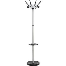 Maul Garderobenständer Maulcaligo, mit 32 Haken und Schirmhalter, silber