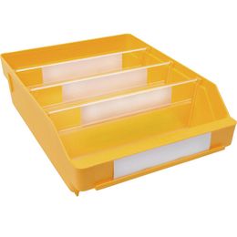 STEMO Regalkasten aus hochschlagfestem Polypropylen, gelb, LxBxH 300 x 240 x 95 mm, VE 15 Stk