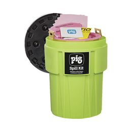 PIG Notfall-Kit im 360-l-Signalfarbenbehälter, Ausführung Chemikalien, absorbiert 236,8 l