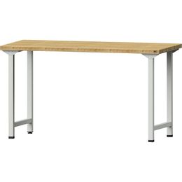 ANKE Werkbank, Gestellbauweise Serie V, Grundmodell, BxT 1500 x 700 mm, Buchemassivplatte