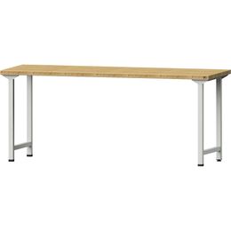 ANKE Werkbank, Gestellbauweise Serie V, Grundmodell, BxT 2000 x 700 mm, Buchemassivplatte
