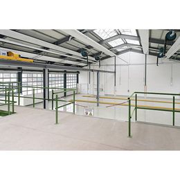 Gel&auml;nder zur Lagerb&uuml;hne, H&ouml;he 1000 mm, mit Handlauf und Knieleiste, pro lfd. m kaiserkraft