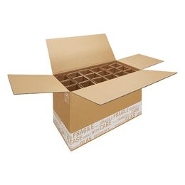 ratioform Flaschenkarton Post/DHL, mit Kartoneinlage, VE 10 Stk, Innenmaße 640 x 305 x 383 mm, für 18 Flaschen