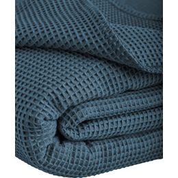 Tagesdecke kneer "La Diva" Tagesdecken Gr. B/L: 240 cm x 220 cm, blau (jeansblau) Tagesdecken