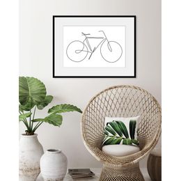 Bild queence "I want to ride my bicycle" Bilder Gr. B/H: 70 cm x 50 cm, Wandbild Querformat, 1 St., weiß Kunstdrucke