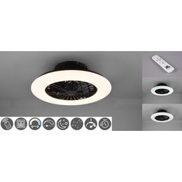 LED Deckenleuchte Trio LEUCHTEN "Stralsund Deckenventilator" Lampen Gr. 1 flammig, Ø 50,0 cm Höhe: 16,8 cm, schwarz (schwarz matt) LED Deckenlampen