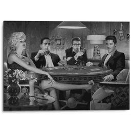 Alu-Dibond-Druck Reinders "Monroe, Bogart, Dean, Elvis" Bilder Gr. B/H/T: 70 cm x 50 cm x 2 cm, schwarz (schwarz, weiß) Metallbilder