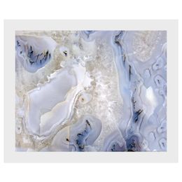 Bild queence "Fatima" Bilder Gr. B/H: 60 cm x 50 cm, Wandbild Abstrakt Querformat, blau (weiß) Kunstdrucke Abstrakt, Marmor, gerahmt