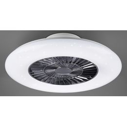 LED Deckenleuchte Trio LEUCHTEN "Visby Deckenventilator" Lampen Gr. Ø 59,5 cm Höhe: 19,5 cm, grau (chromfarben) Deckenlampen Deckenlampe, Ventilator, Fernbedienung, Ventilator getrennt schaltbar