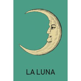 Leinwandbild queence "LA LUNA" Bilder Gr. B/H/T: 60 cm x 90 cm x 2 cm, grün Leinwandbilder