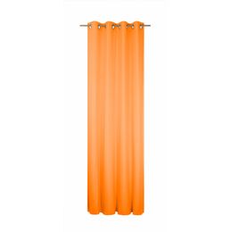Vorhang WIRTH "Felsted" Gardinen Gr. 180 cm, Ösen, 132 cm, orange Ösen