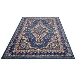 Teppich Home Affaire "Oriental" Teppiche Gr. B/L: 190 cm x 280 cm, 7 mm, 1 St., blau (hellblau) Orientalische Muster Orient-Optik, mit Bordüre, Teppich, Kurzflor, Weich, Pflegeleicht