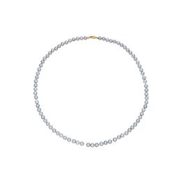 Firetti Perlenkette Schmuck Geschenk Gold 375 Halsschmuck Halskette Perle, Made in Germany - mit Süßwasserzuchtperle, gelb|goldfarben|grau