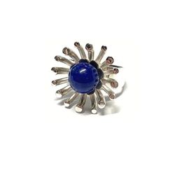 Edelschmiede925 Silberring Ring Silber 925/-Lapis Lazuli Kugel 10mm Handarbeit Unikatschmuck #61