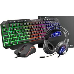 THE G-LAB Combo Plutonium – 4-in-1 Gaming- Tastatur- und Maus-Set