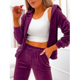 Selenzia Trainingsanzug Selenzia® Damen Samt Jogginganzug Hausanzug Kapuzen Jacke Jogginghose