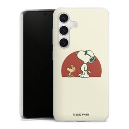 DeinDesign Galaxy S24 Handy Silikon H&uuml;lle Case transparent Handyh&uuml;lle Snoopy Official Licensed Product Kindheit Silikon Case
