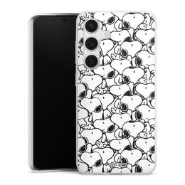 DeinDesign Galaxy S24 Handy Silikon H&uuml;lle Case transparent Handyh&uuml;lle Peanuts Snoopy Muster Silikon Case