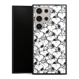 DeinDesign Galaxy S24 Ultra Handy Premium Silikon H&uuml;lle Handyh&uuml;lle schwarz Case Peanuts Snoopy Muster Silikon Premium Case