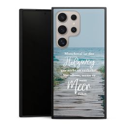 DeinDesign Galaxy S24 Ultra Handy Premium Silikon H&uuml;lle Handyh&uuml;lle schwarz Case Statement Beach Spruch Silikon Premium Case