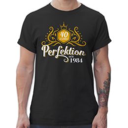 Shirtracer T-Shirt Vierzig Jahre Perfektion 1984 40. Geburtstag, schwarz, L, 1 Schwarz