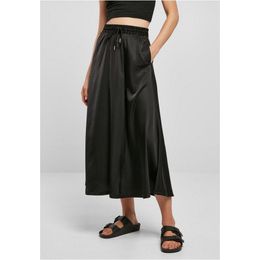 Urban Classics Sommerrock Damen Ladies Satin Midi Skirt (1-tlg), schwarz