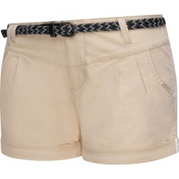 Ragwear Shorts Heaven B (2-tlg) leichte Hotpants mit hochwertigem Flechtgürtel, beige|braun