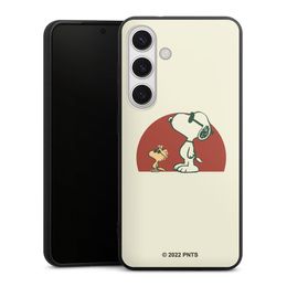 DeinDesign Galaxy S24 Handy Premium Silikon H&uuml;lle Handyh&uuml;lle schwarz Case Snoopy Official Licensed Product Kindheit Silikon Premium Case