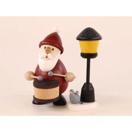 Ullrich Kunsthandwerk Weihnachtsfigur Weihnachtsfigur Weihnachtsmann mit Trommel und Laterne Höhe 9