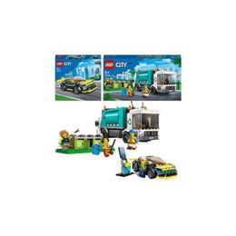Lego® Konstruktionsspielsteine Lego® City 66744 Spielzeug-Müllwagen & Elektro-Sportwagen
