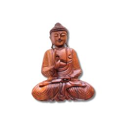 Asien LifeStyle Buddhafigur Holz Buddha Figur lehrende Geste 42cm groß