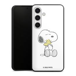 DeinDesign Galaxy S24 Handy Premium Silikon H&uuml;lle Handyh&uuml;lle schwarz Case Snoopy Love Peanuts Silikon Premium Case