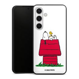 DeinDesign Galaxy S24 Handy Premium Silikon H&uuml;lle Handyh&uuml;lle schwarz Case Snoopy Peanuts Official Licensed Product Silikon Premium Case