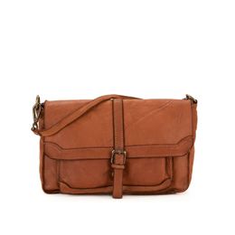 Melina C Leder-Schultertasche "Bariano" in Camel - (B)31 x (H)20 x (T)9 cm